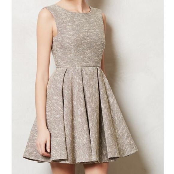 Paper Crown | Dresses | Anthropologie Paper Crown Gray Tan Mini Tweed ...